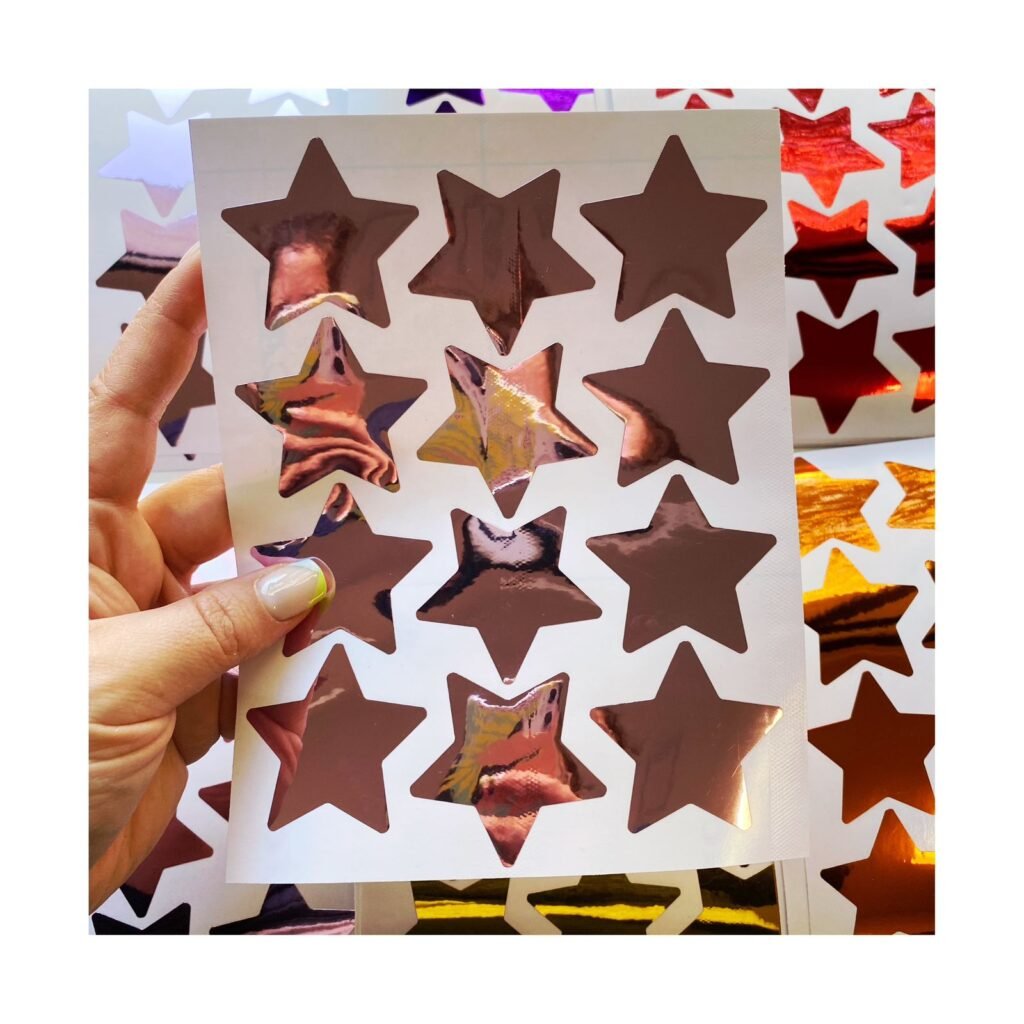 Sticker Forma «Estrella Metalica x color» x12 unidades – Tienda de Deseos