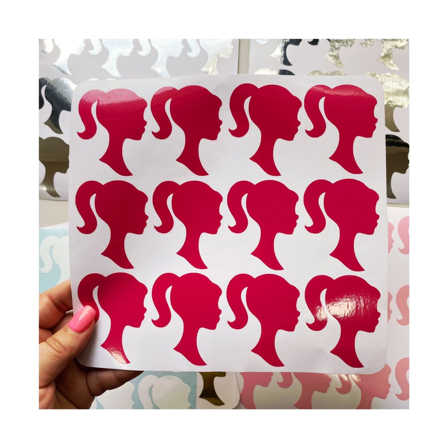 Plancha Sticker «Silueta Barbie» x unidad – Tienda de Deseos