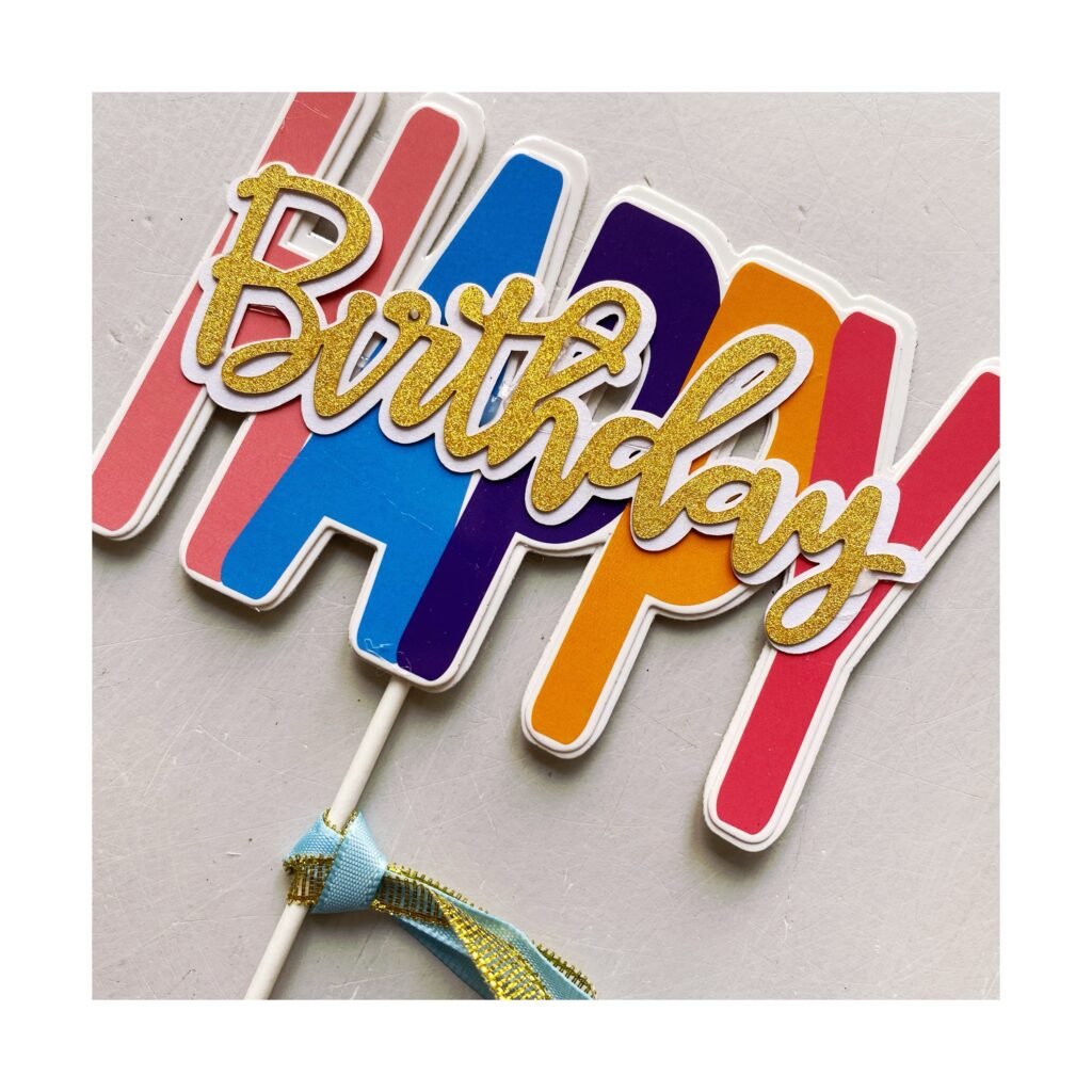 Toper “Happy Birthday Colores Fuertes” x unidad – Tienda de Deseos