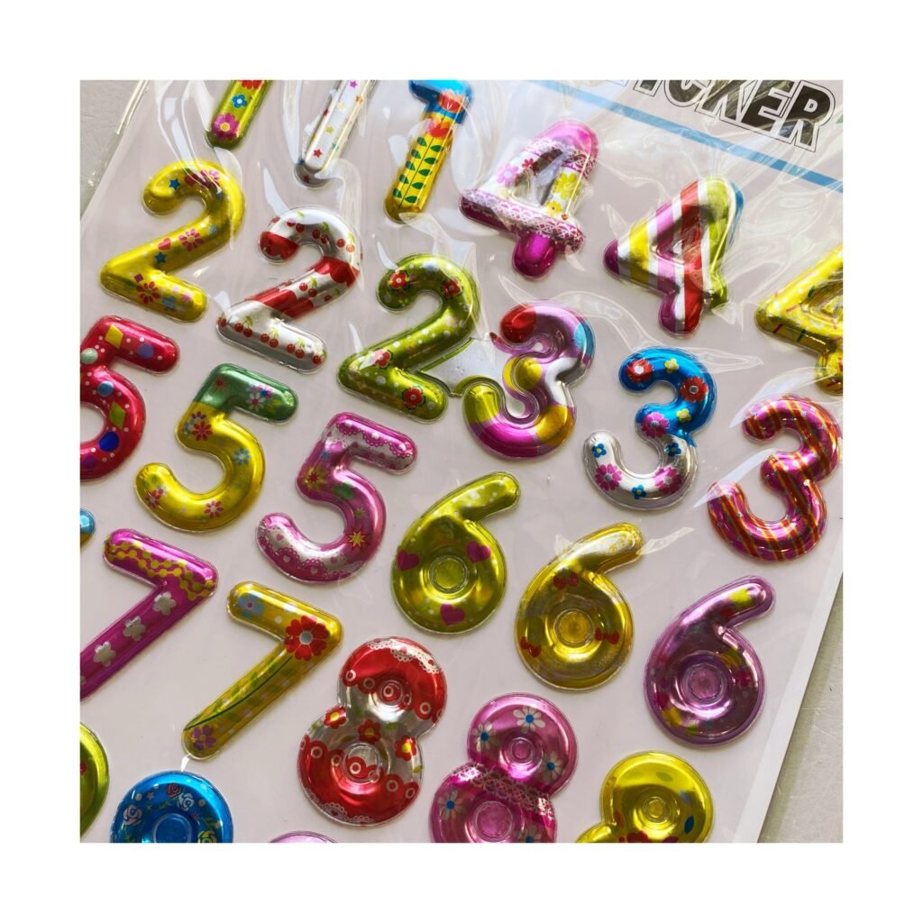 Sticker “Números Relieve” x blister – Tienda de Deseos